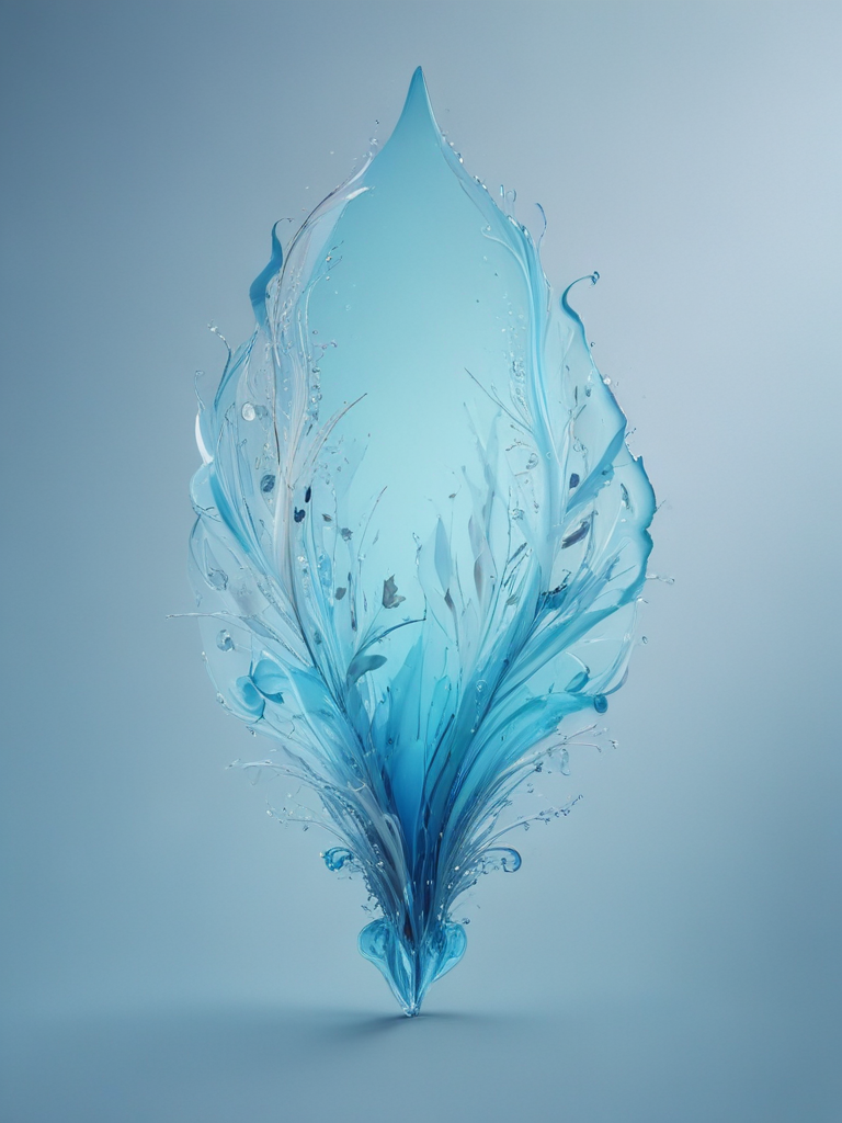 Elegant Blue Water Sculpture Capturing the Essence of Fluid Motion