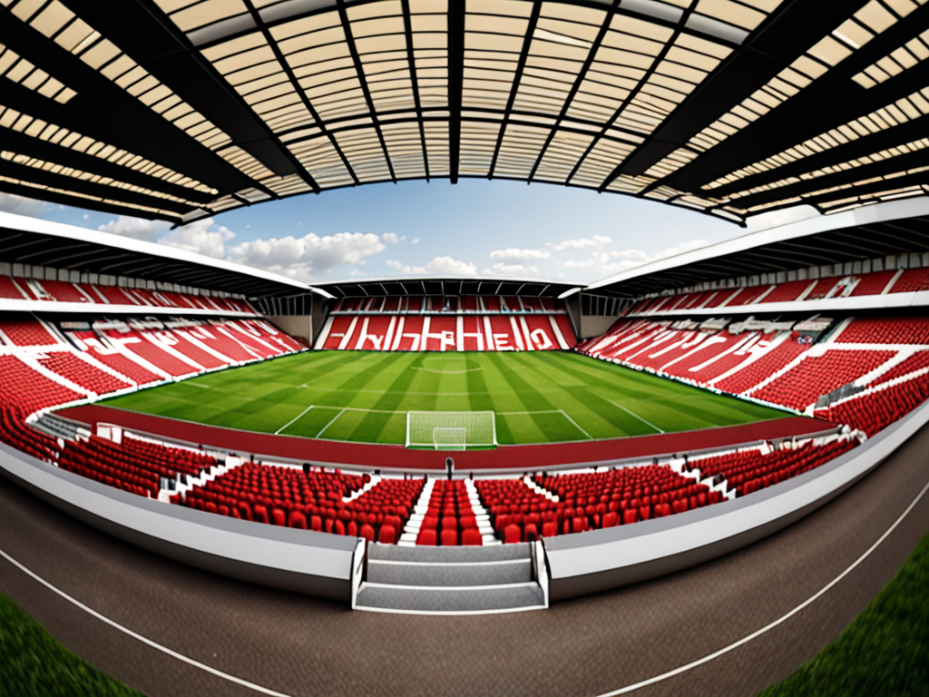 new stadium for wrexham fc, inside view, photorealistic