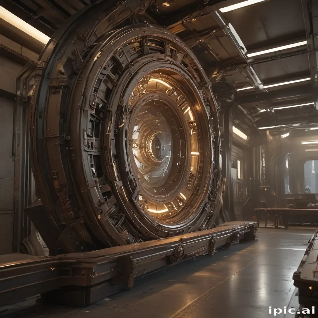 A Futuristic Portal Design in a High-Tech Sci-Fi Environment.