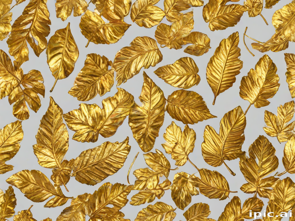 Beautifully Arranged Golden Leaves Creating an Elegant Nature-Inspired ...