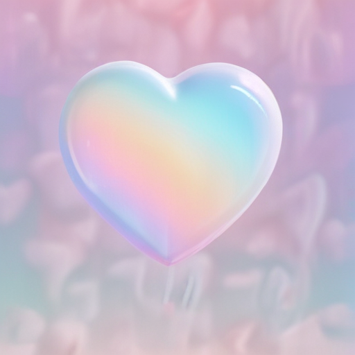 A Soft and Dreamy Pastel Heart Surrounded by a Whimsical Background.