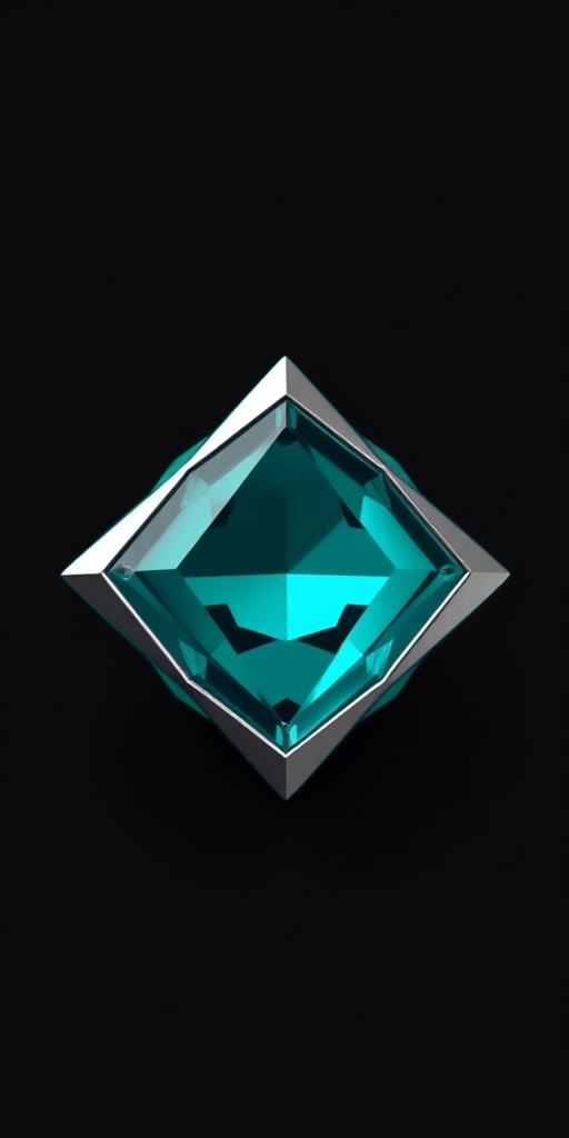 high-resolution image of a geometric diamond shape with turquoise and ...