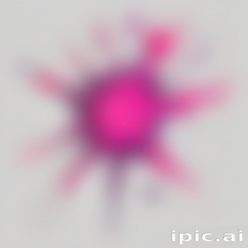 Abstract Pink and Purple Blurred Shape with Radiating Design Elements