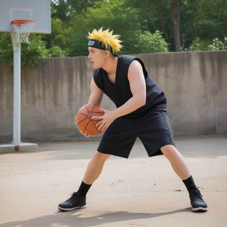 naruto playing basket