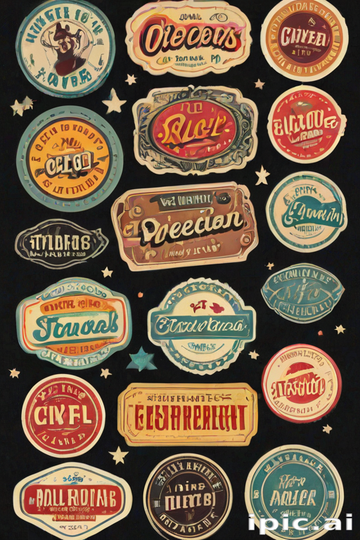 Colorful Collection of Vintage Labels Featuring Various Creative ...