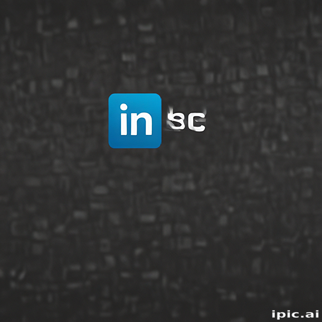 LinkedIn Logo on a Dark Textured Background with Creative Design Elements