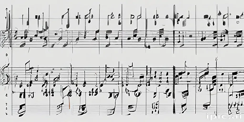 Sheet Music Displaying Complex Musical Notation and Artistic ...