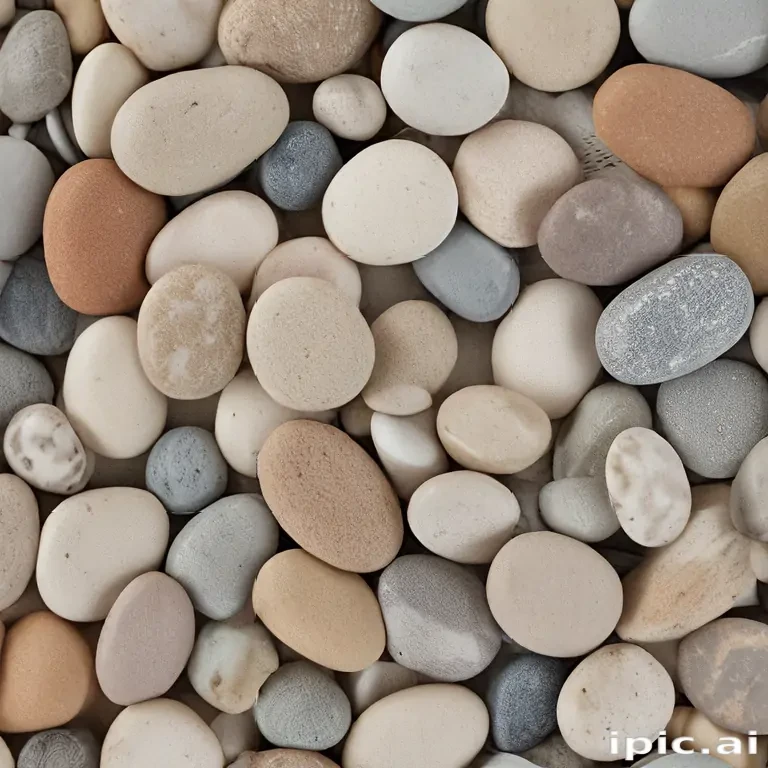 A Diverse Collection of Smooth River Stones in Various Natural Colors.