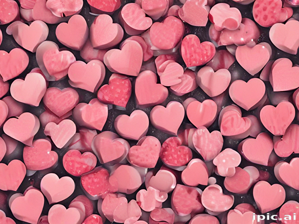 A Colorful Collection of Various Pink Hearts for Romantic Celebrations.