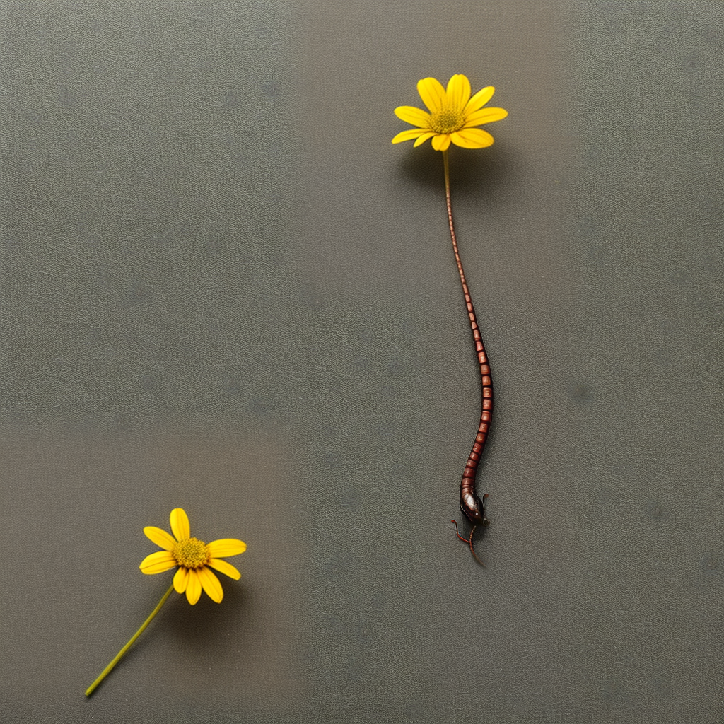 brown worm in the shape of a flower