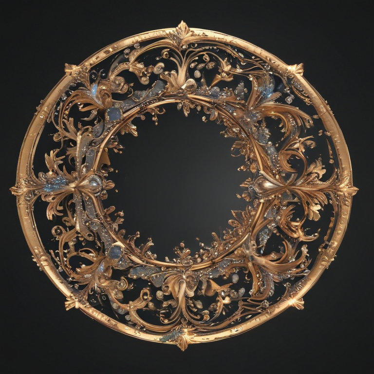 Intricately Designed Ornate Mirror with Floral Motifs and Decorative ...