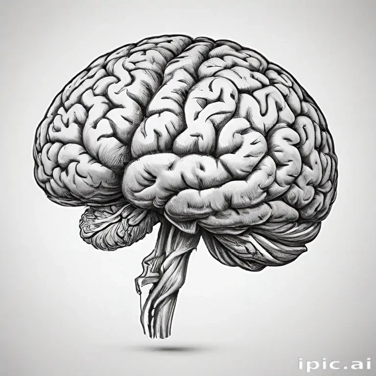 Intricate Illustration of a Human Brain Highlighting Its Complex ...