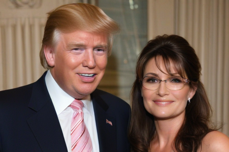 donald trump with sarah palin