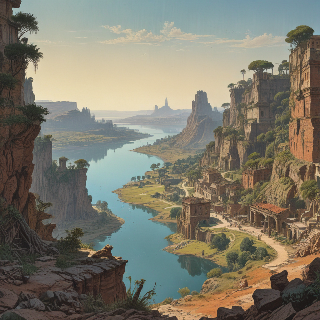 roman empire jean giraud moebius oniric landscape piranesi lake ...