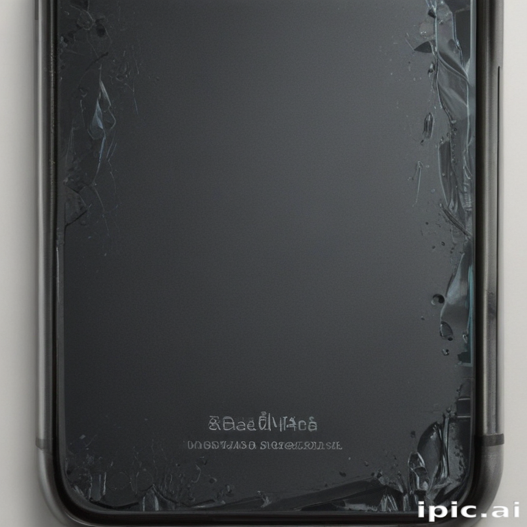 Close-Up of a Cracked Smartphone Screen Reflecting Light in a Dark ...