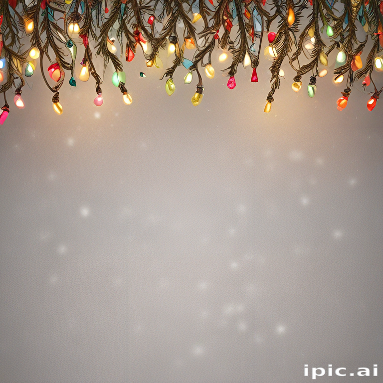 Colorful Holiday Lights Hanging Above a Softly Glowing Background