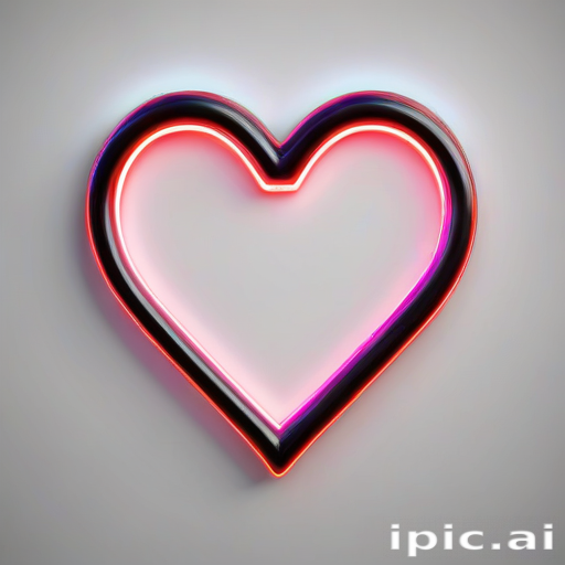 Vibrant Neon Heart Design with Glowing Edges in Modern Aesthetic