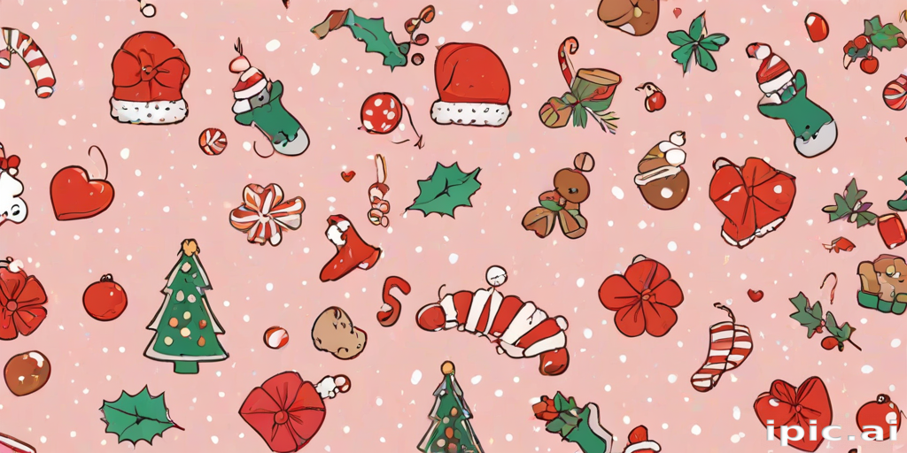 Festive Holiday Pattern Featuring Christmas Trees, Ornaments, and Santa ...