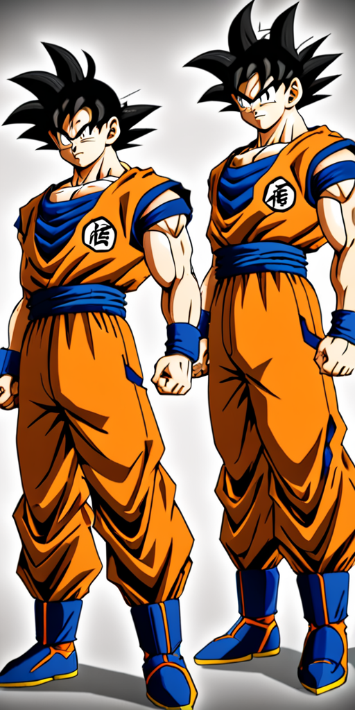 A anime digital art son goku full body high quality 4k