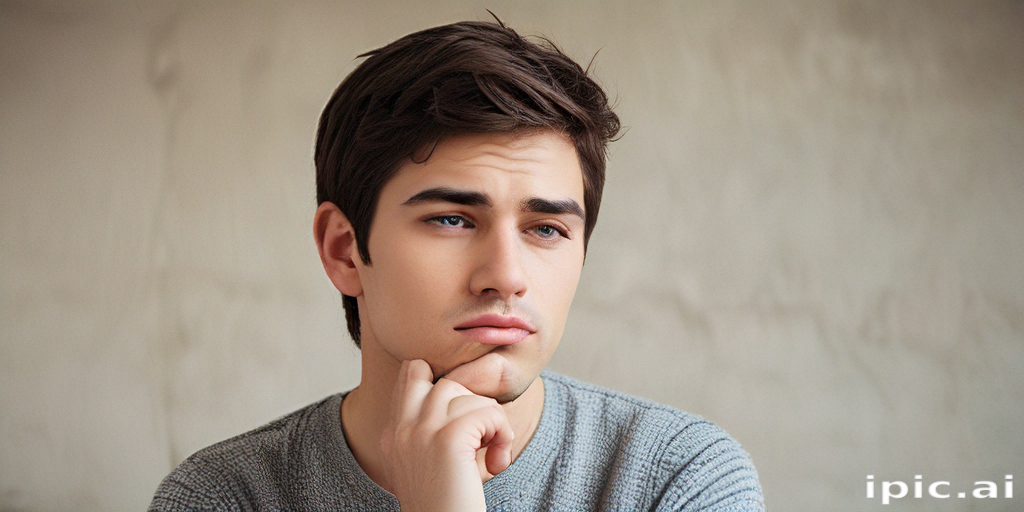 Thoughtful Young Man Contemplating Life Choices with a Pensive Expression