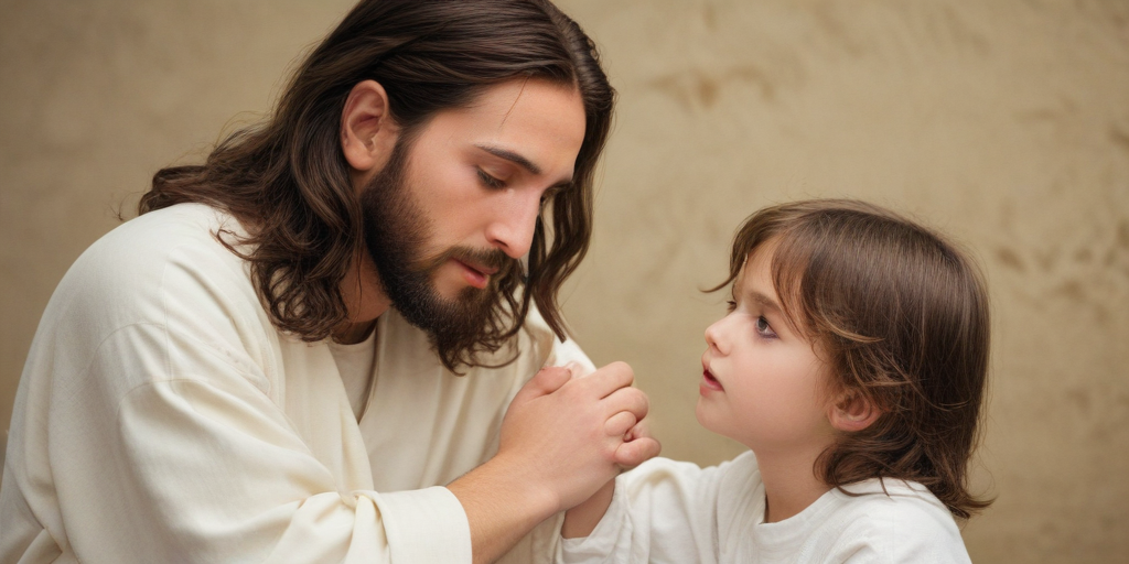 jesus comforting to anxious child
