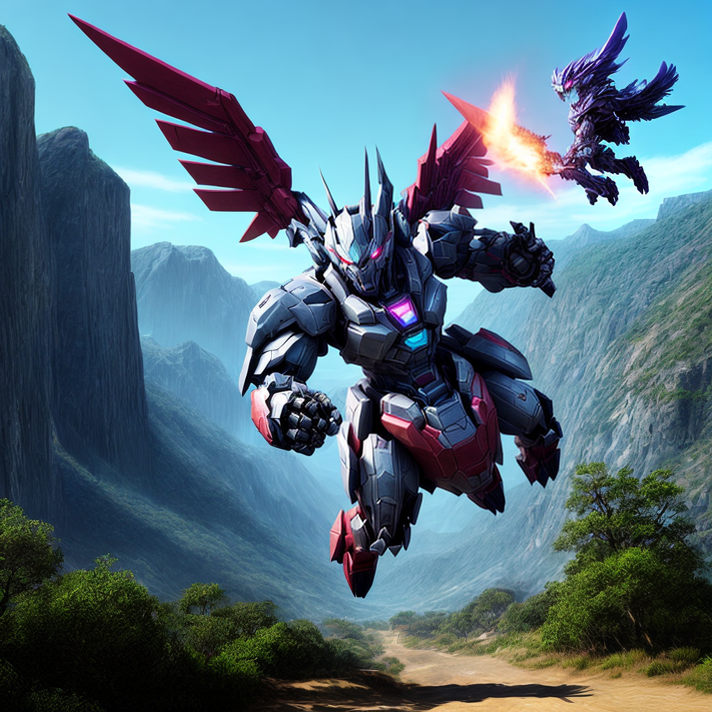 Magical fantasy mech battle