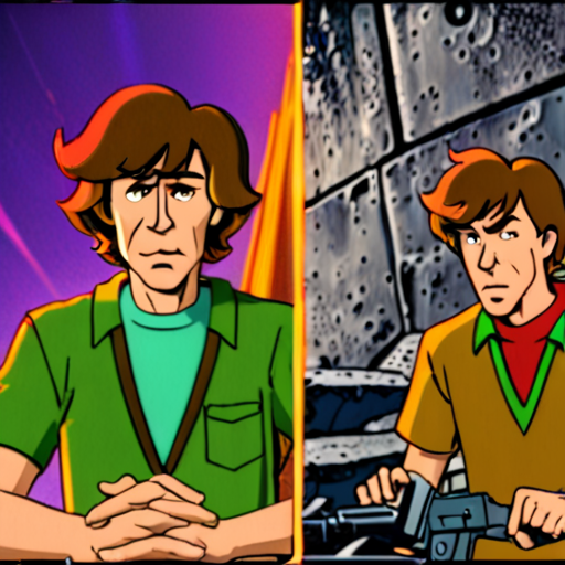 Shaggy from Scooby Doo shell shocked from war.