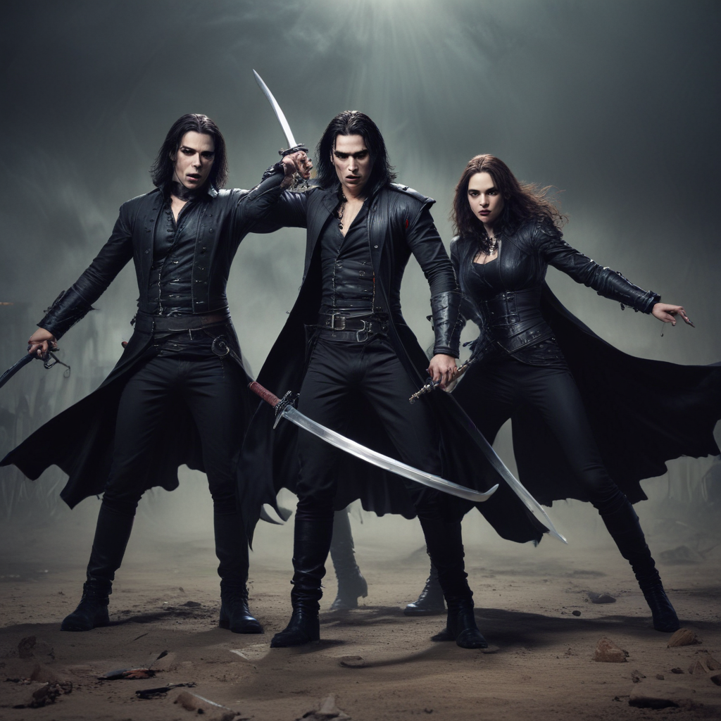 vampires with swords fighting