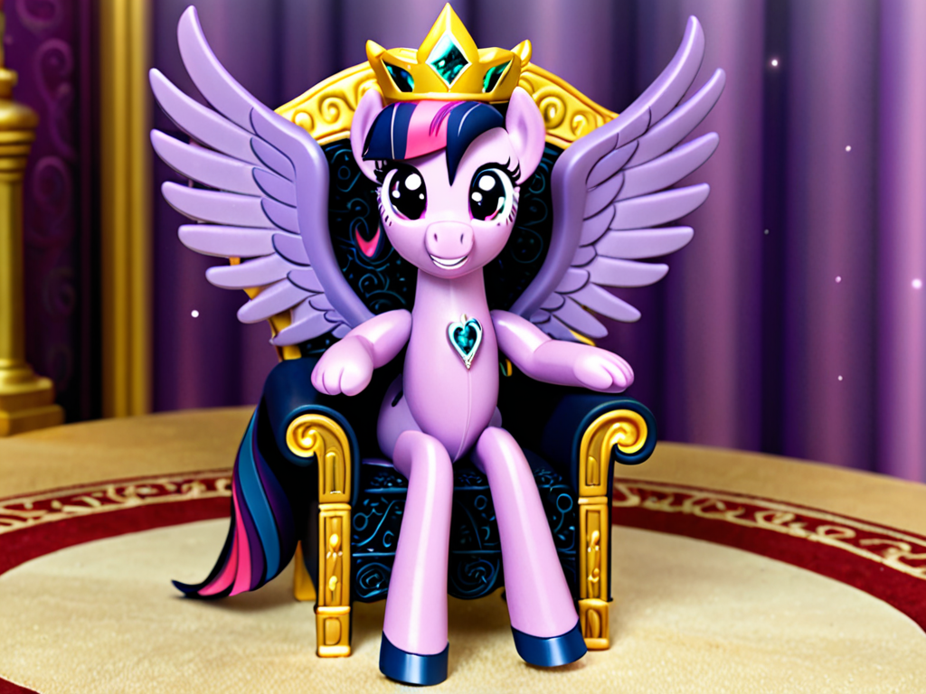 mlp g4 pony alicorn twilight sparkel princess siting on the throne