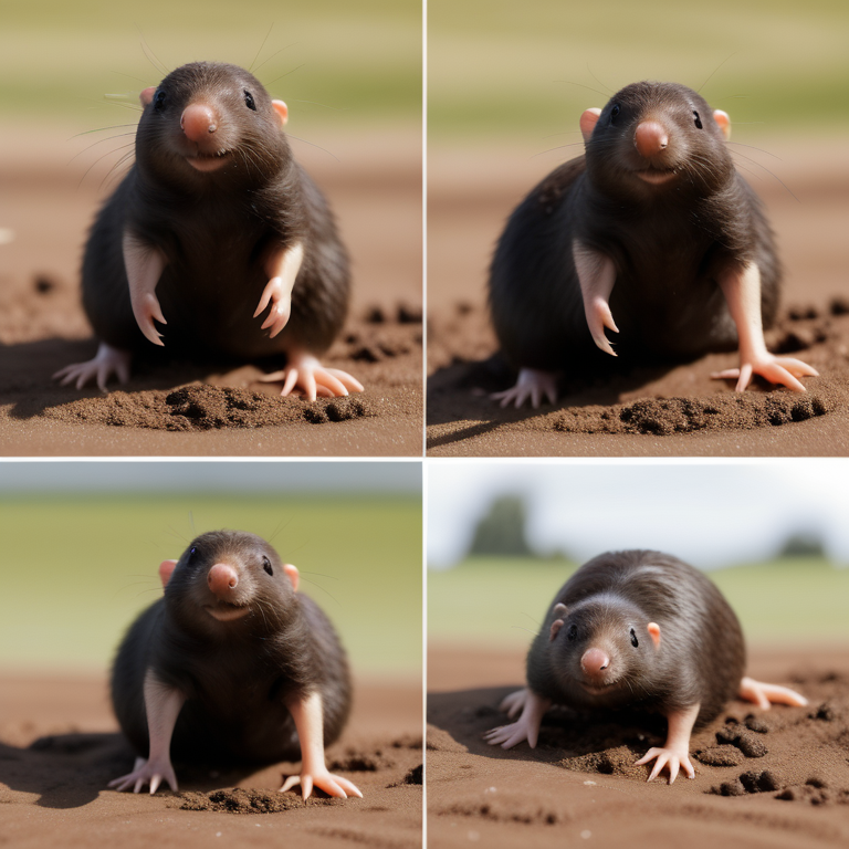 Adorable and Curious Mole Posing on a Soft Earthy Surface Outdoors.