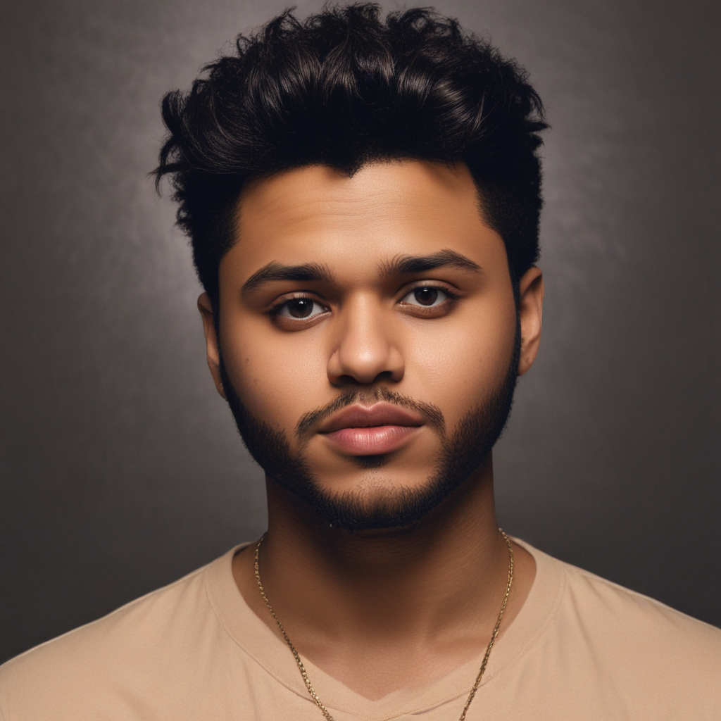A Close-Up Portrait of a Young Man with Stylish Hair and Expression.