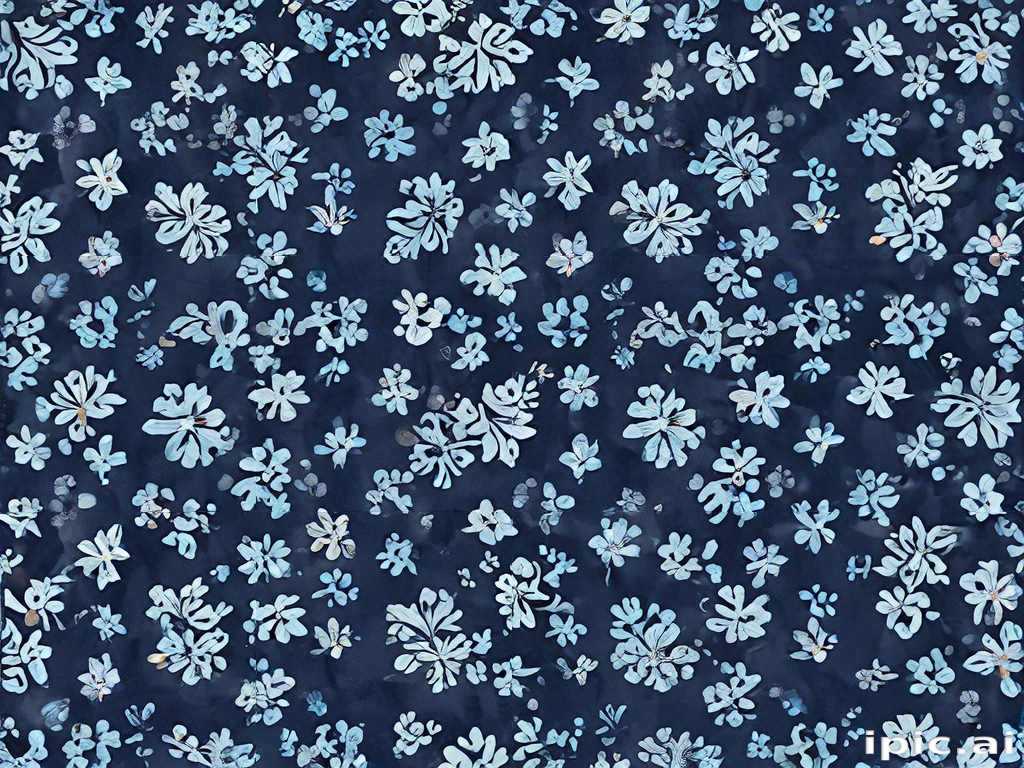 Delicate Floral Pattern with Soft Blue Flowers on a Dark Background