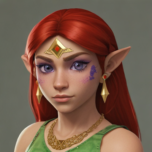 Legend of Zelda: a gerudo with purple eyes, lightly tanned skin, and ...