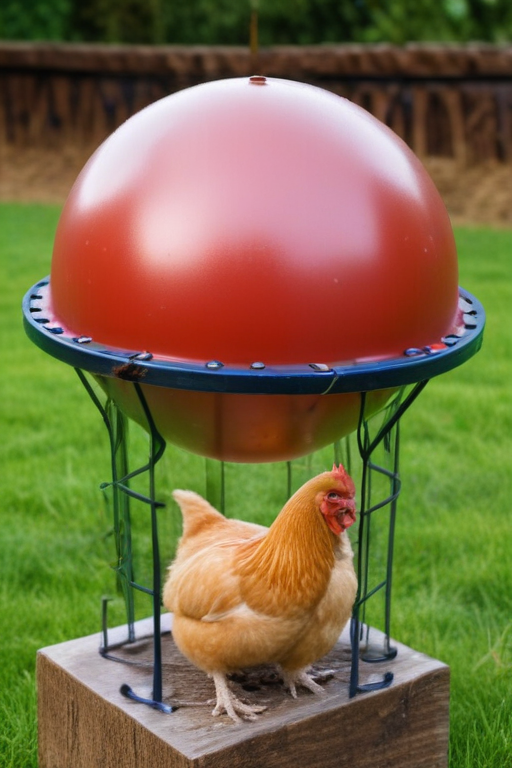 A solid, diamon like, protective sphere that protects a chicken inside it