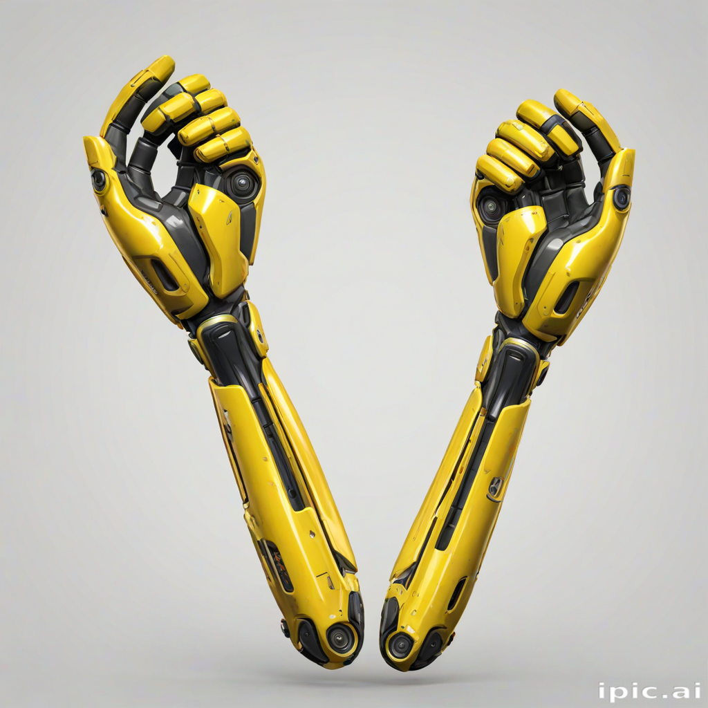 Futuristic Yellow Robotic Hands Displaying Precision and Advanced ...