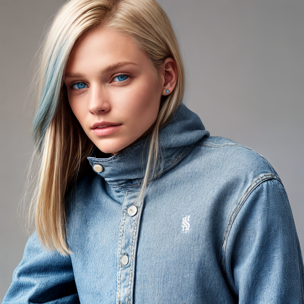 single nordic face female blond hair blue eyes smooth