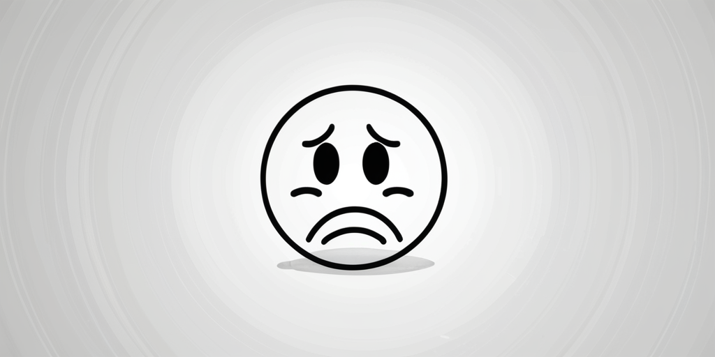 A Simple Line Drawing of a Sad Face Expressing Deep Emotional Feelings