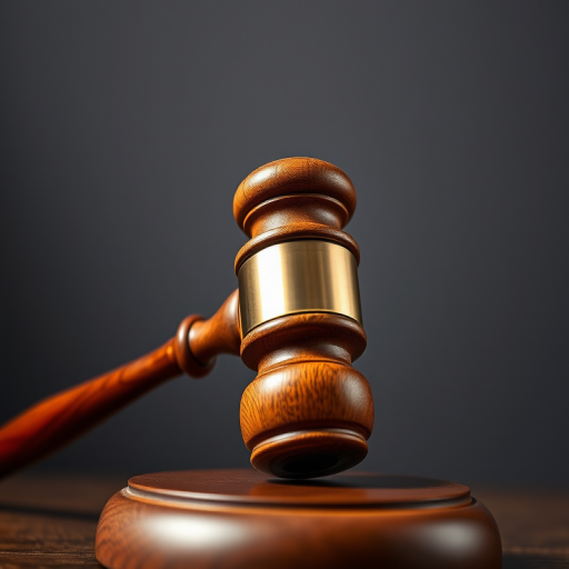 Symbol of Justice: A Gavel and Scales in a Courtroom Setting