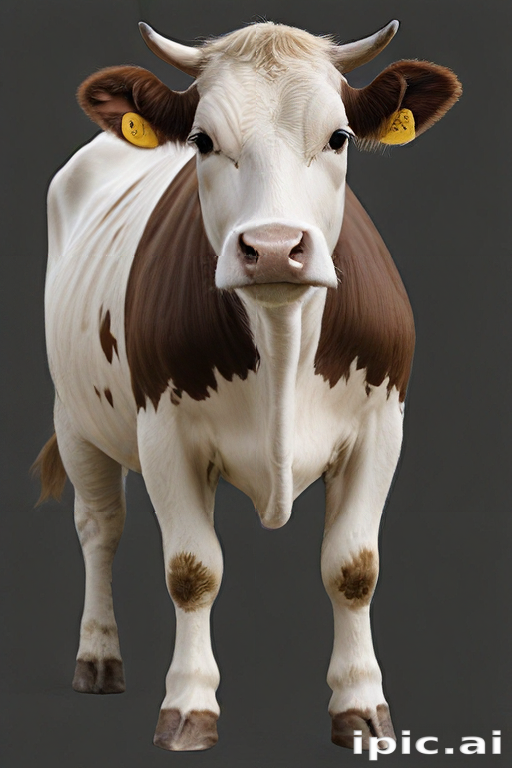 A Curious Cow Standing Proudly, Showcasing Its Distinctive Spots and Tags.