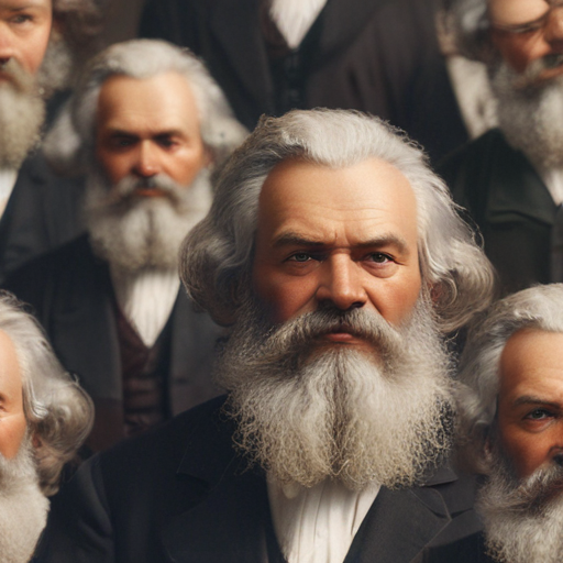 Karl Marx and on the background many numbers