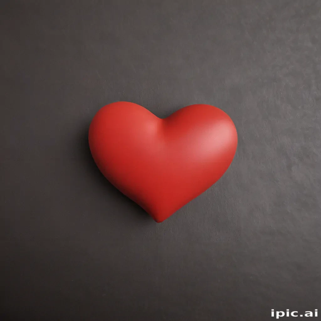 Bright Red Heart Symbolizing Love and Affection Against a Dark Background