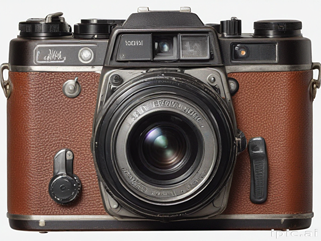 Classic Vintage Camera with Leather Finish and Intricate Detailing