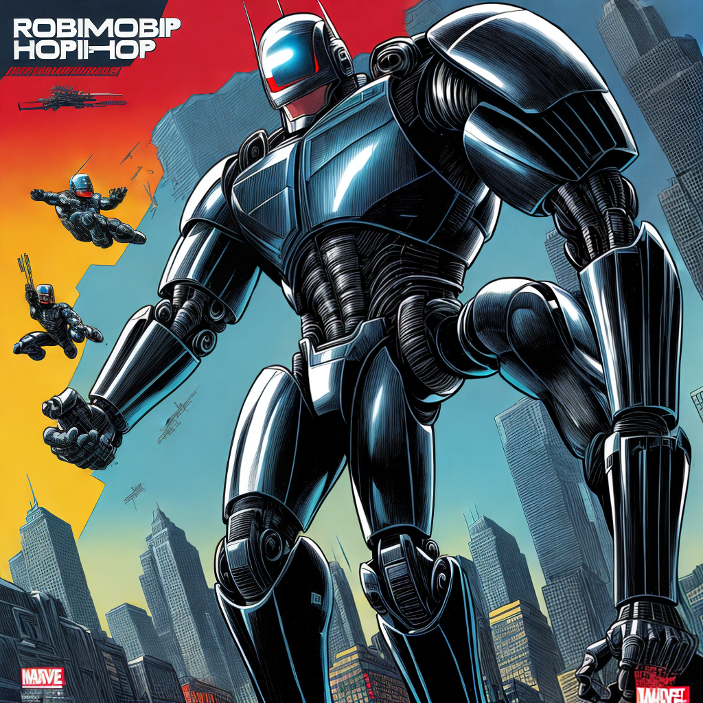 robocop comic art poster