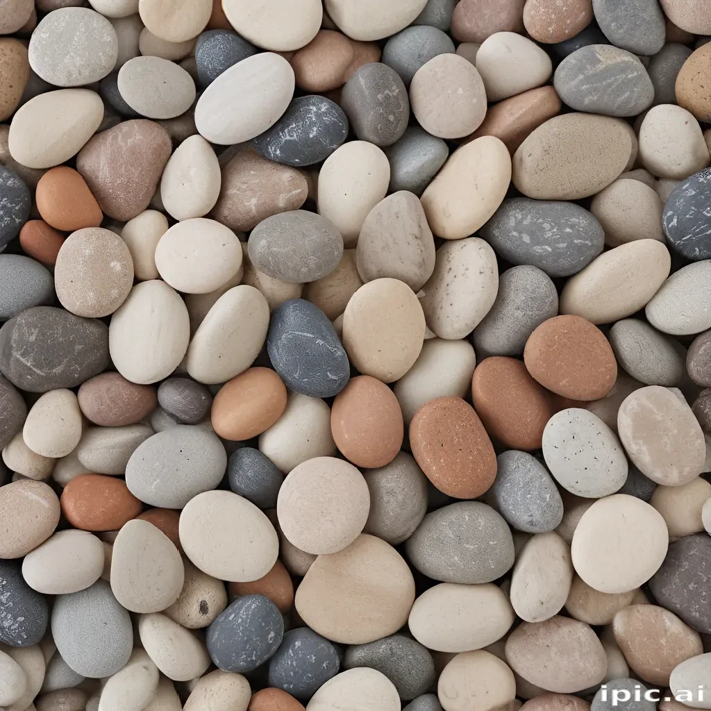 A Beautiful Collection of Multicolored Pebbles and Smooth River Stones.