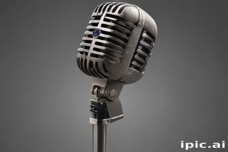 Classic Vintage Microphone on a Stand Ready for Captivating Performances