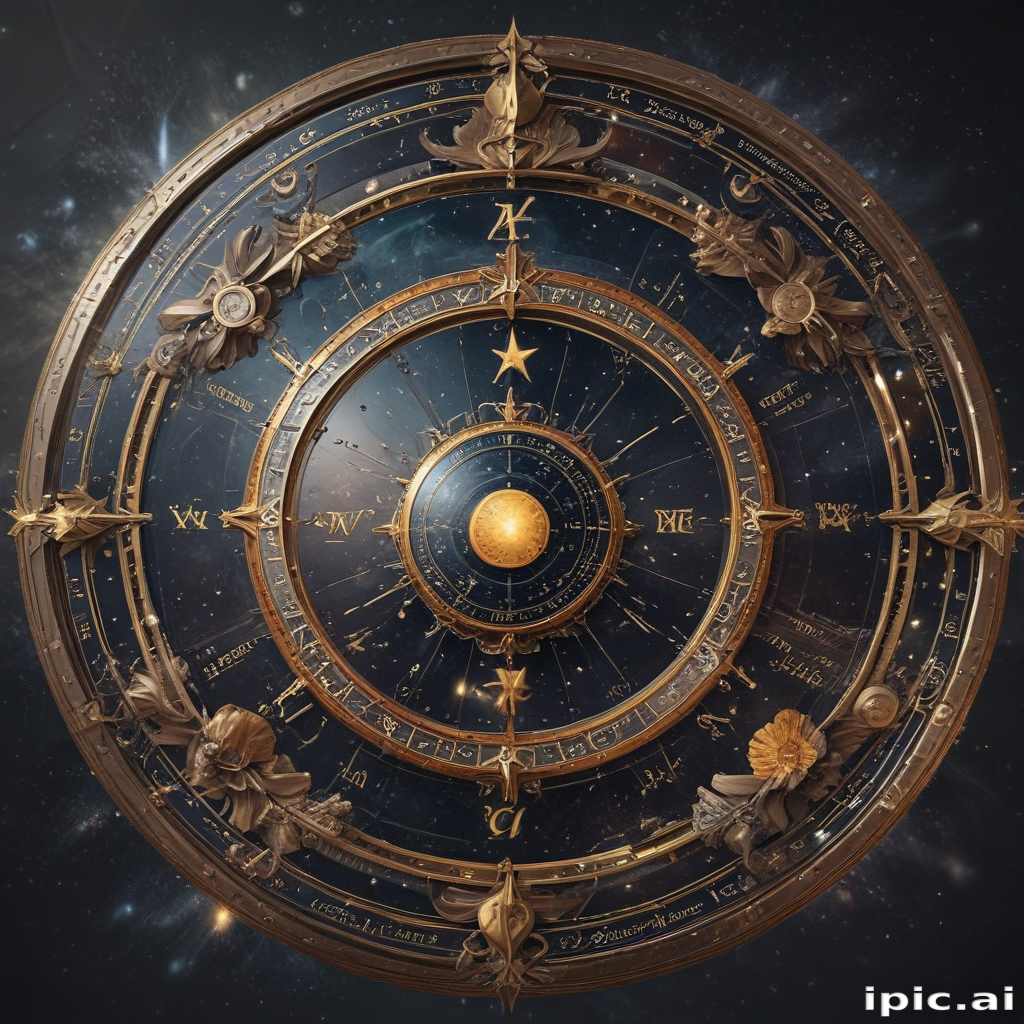 Intricate Celestial Clock Showcasing the Mysteries of the Universe's Time