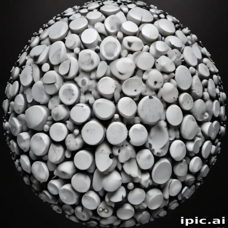 A Close-Up View of a Sphere Made of Smooth White Pebbles.