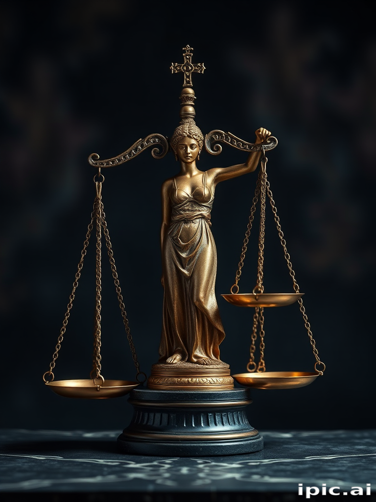 Symbol of Justice: A Beautiful Bronze Statue Representing Fairness and Law