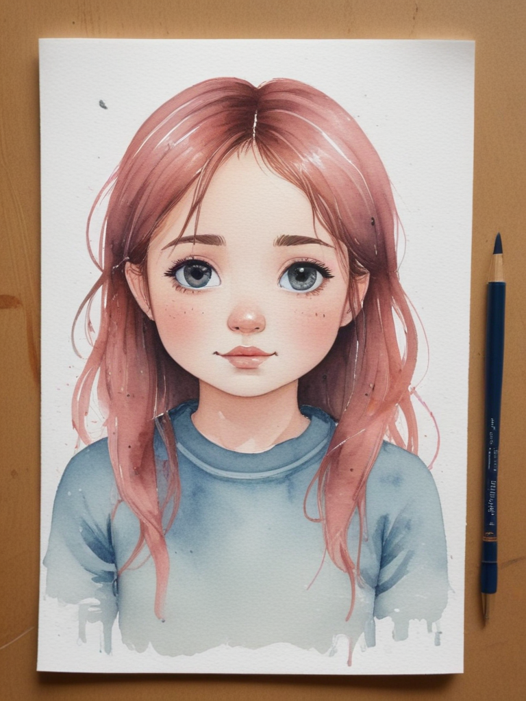 watercolor cute painting not people
