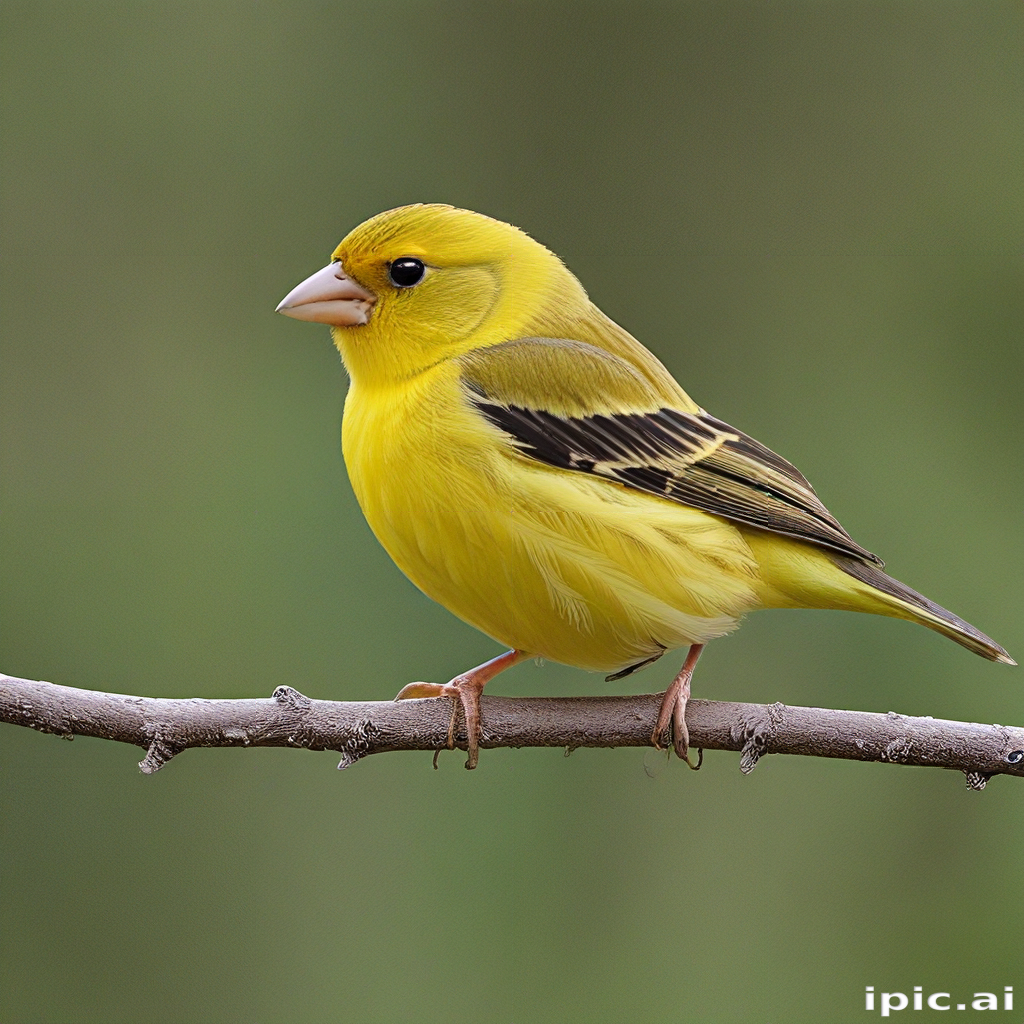 A Vibrant Yellow Bird Perched Gracefully on a Branch in Nature.